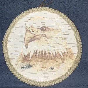 Handmade | Wall Decor | Handmade Birch Bark Pyrography Eagle Portrait ...